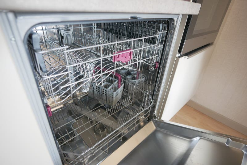 Inside of the Empty Dishwasher. Stock Image - Image of spray, equipment ...
