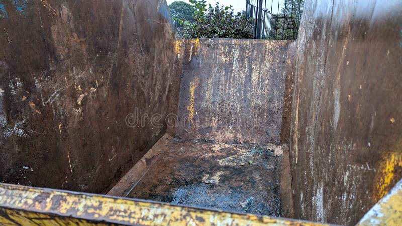 The Inside of an Empty Skip Recycling Bin Dumpster Stock Photo - Image ...