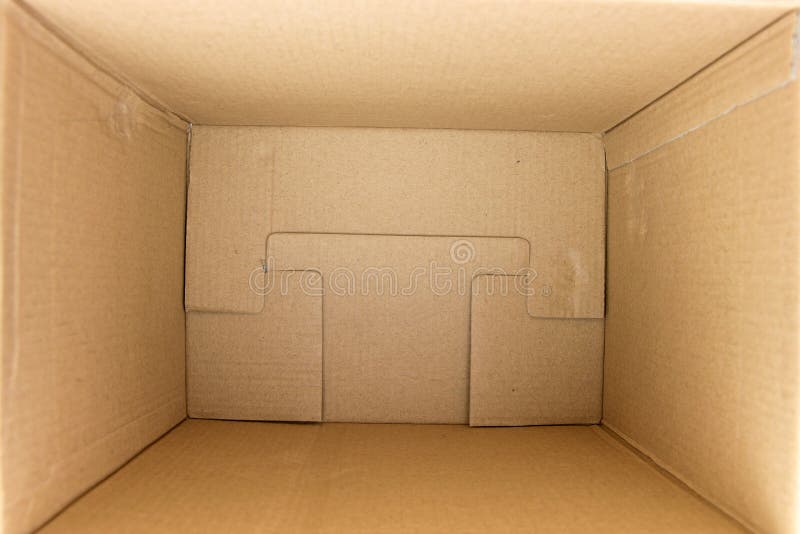Inside of an Empty Square Cardboard Box Stock Photo - Image of closeup ...