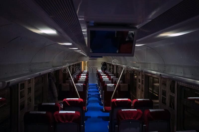 Inside an empty train stock photo. Image of inside, rail - 134515162