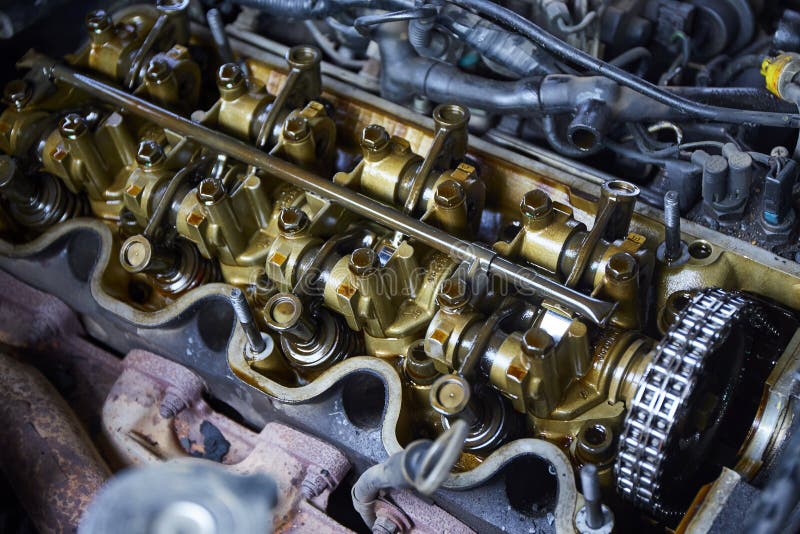 Inside of Engine, Car Engine Under Repair Stock Image - Image of metal ...