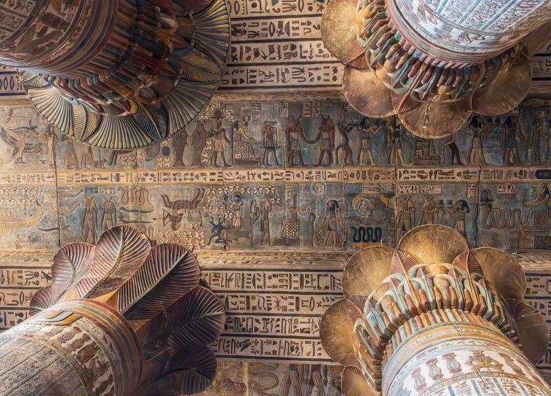 Inside Esna Temple, the Imposing Columns Adorned with Hieroglyphs ...