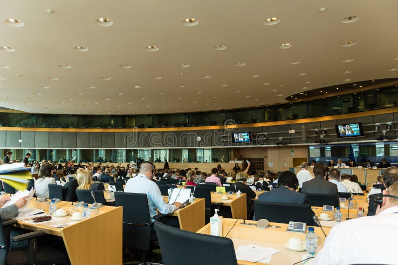 Plenary Room of European Parliament Editorial Photography - Image of ...