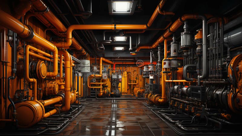 Inside of an factory stock illustration. Illustration of inside - 295258737