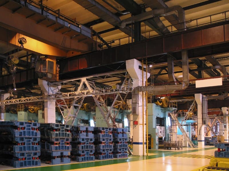 Inside factory stock image. Image of press, plant, perspective - 8464779