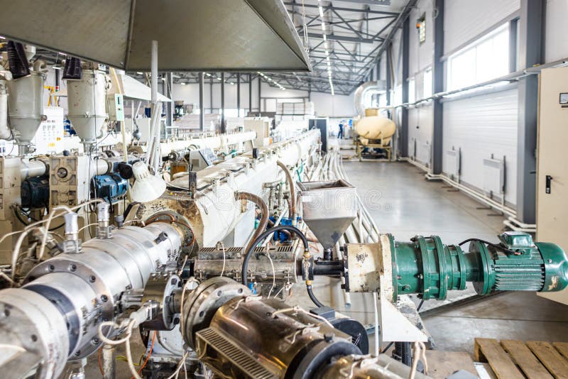 Inside Factory. the Interior of the Equipment Used in the Polypropylene ...