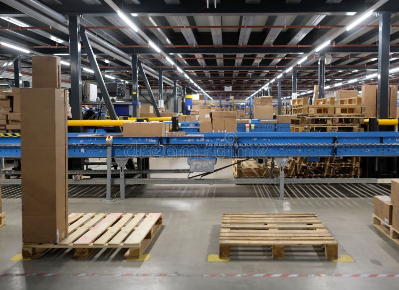 Inside of a Factory - Packaging Area. Stock Photo - Image of business ...