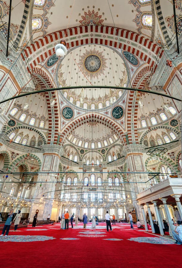 Inside the Fatih Mosque in Istanbul, Turkey Editorial Stock Photo ...