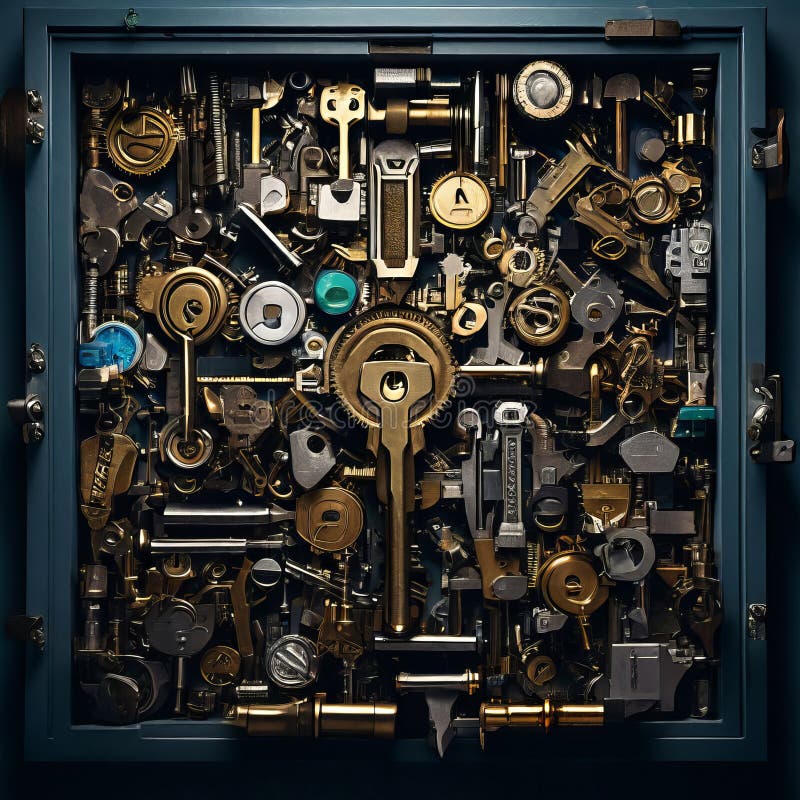 Inside a flat various keys stock illustration. Illustration of filled ...