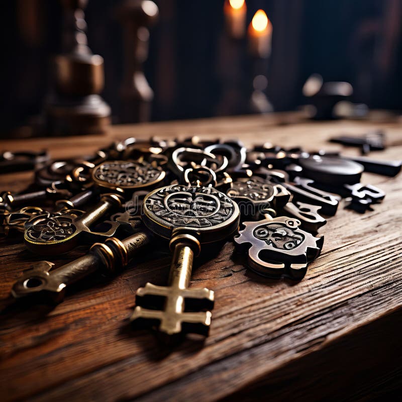 Inside a flat various keys stock illustration. Illustration of unusual ...