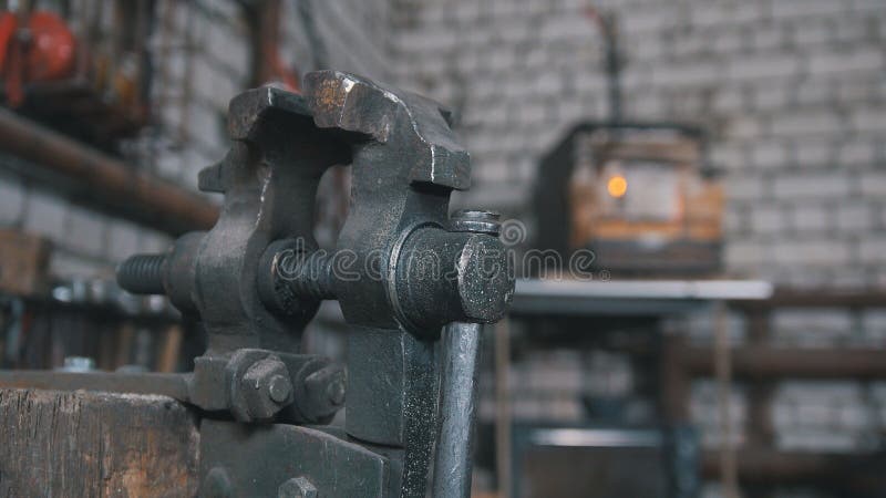 Inside Forge Workshop - Steel Vise, Close Up Stock Image - Image of ...
