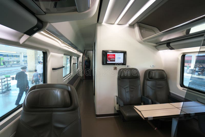 Inside of Frecciarossa, Italy Editorial Photo - Image of table ...