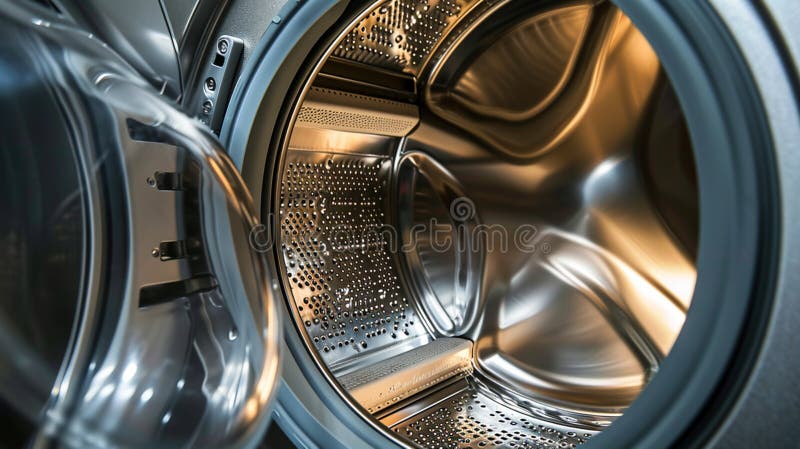 Inside the Front Load Washing Machine Drum. Ai Generative Stock ...