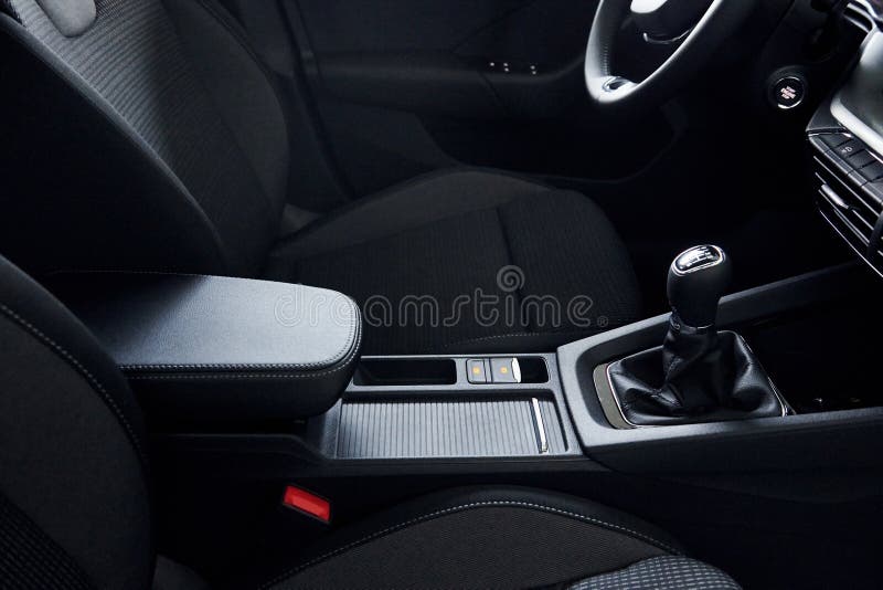 Inside of Front Part. Close Up Focused View of Brand New Modern Black ...