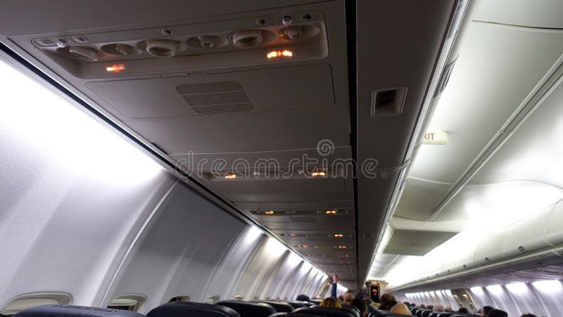 The Inside of the Fuselage of an Aircraft. Stock Photo - Image of ...
