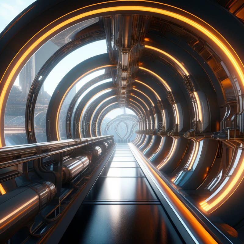Inside a Futuristic Tunnel for Hyperloop Capsules Created with ...