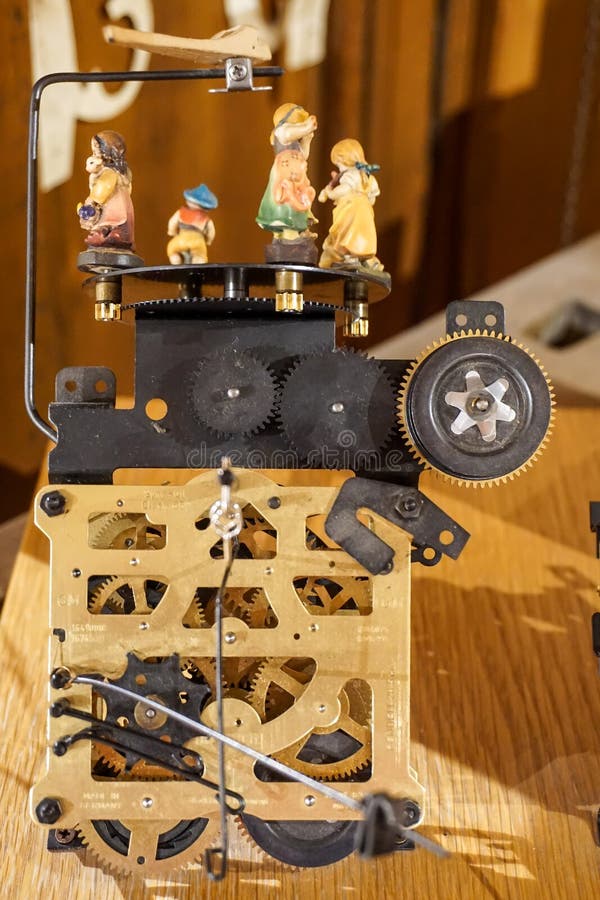 Inside Gears and Mechanism of a Cuckoo Clock Stock Image - Image of ...