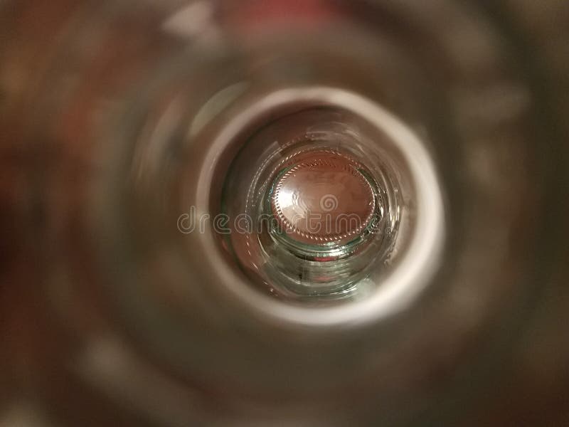 Inside of Glass Bottle with Water in the Bottom Stock Image - Image of ...