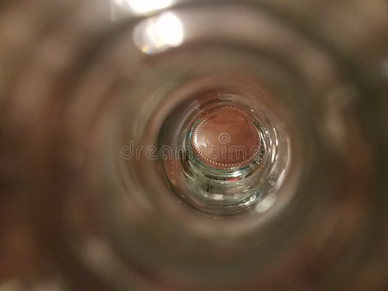 Inside of Glass Bottle with Water in the Bottom Stock Image - Image of ...