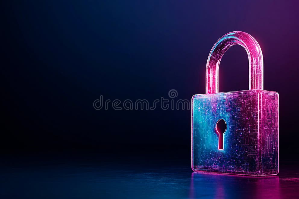 Inside a Glowing Brain, a Virtual Lock Represents the Concept of ...