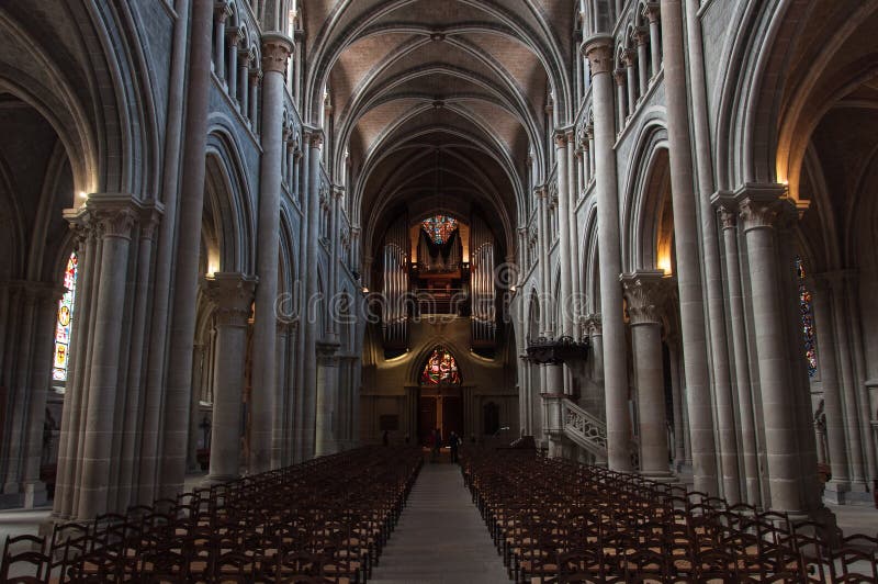 Inside of a gothic church stock photo. Image of beautiful - 74251084