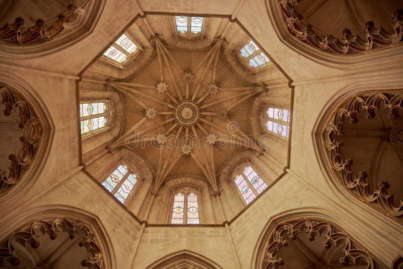 Inner Architecture of the Gothic Monastery of Batalha in the Center of ...