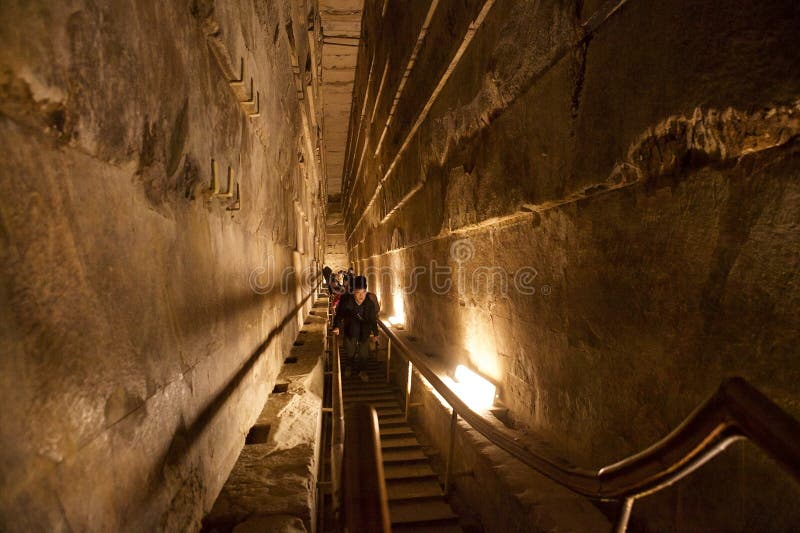 Inside the Great Pyramid at the Giza Pyramid Complex in Giza, Egypt ...