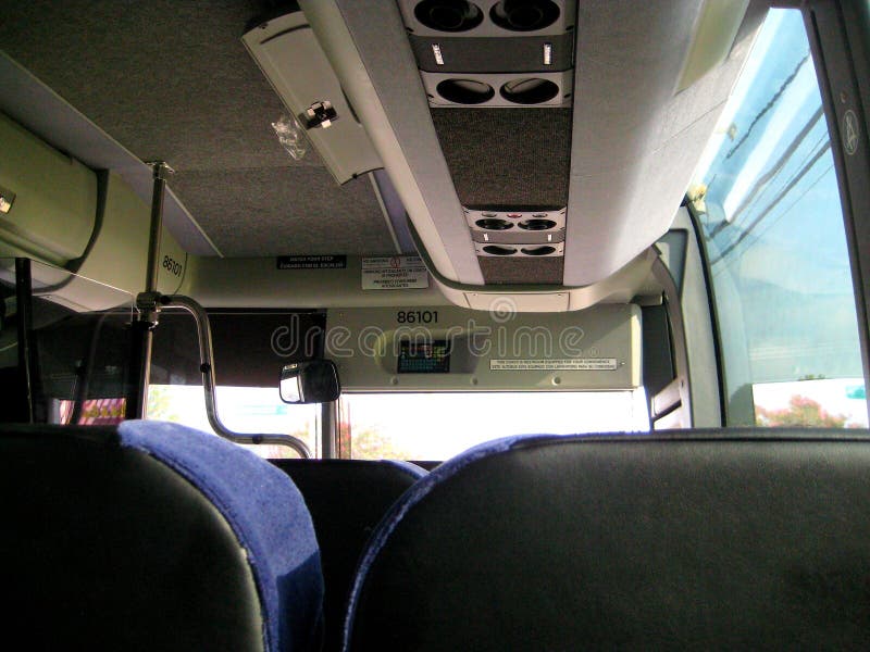 Inside of a bus editorial image. Image of winow, handle - 223059880