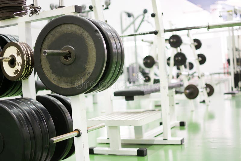 Inside a Gym with Exercise Machines Stock Image - Image of objects ...