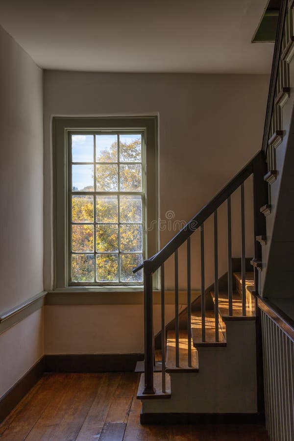 Inside Hall and Staircase with Sunlight Shinning through Window Stock ...