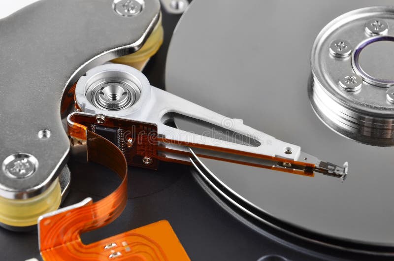 Inside hard disk drive stock photo. Image of device, hardware - 51712680