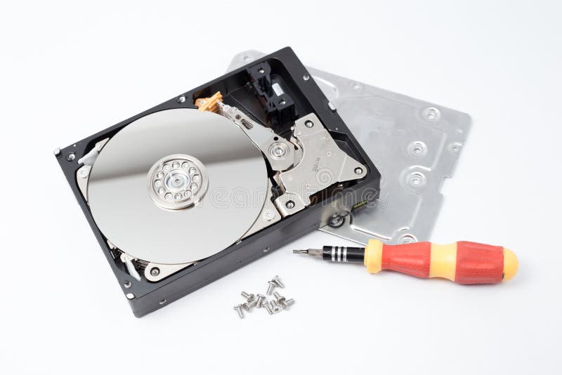 Inside Hard Disk Drive (HDD)-Computer Hardware Components. Stock Photo ...