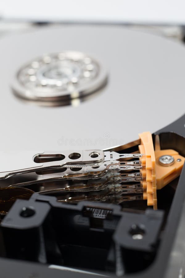 Inside Hard Disk Drive (HDD)-Computer Hardware Components. Stock Photo ...