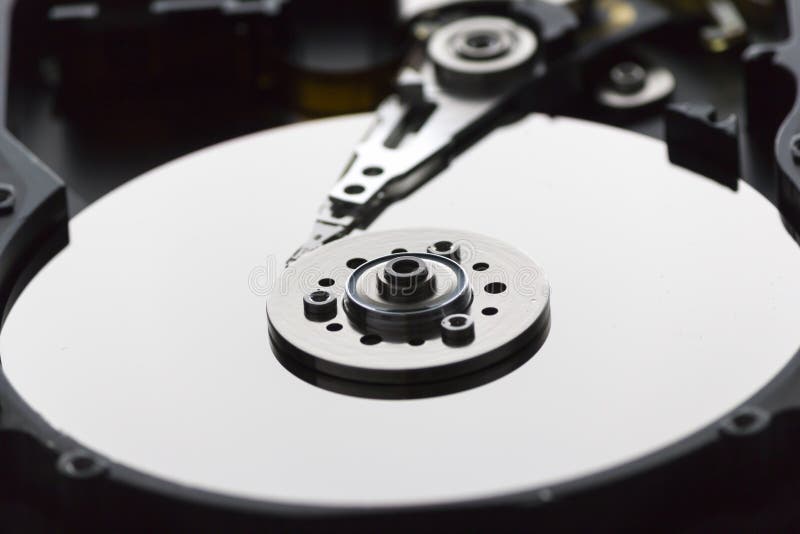 Inside hard disk drive stock photo. Image of megabyte - 19659744