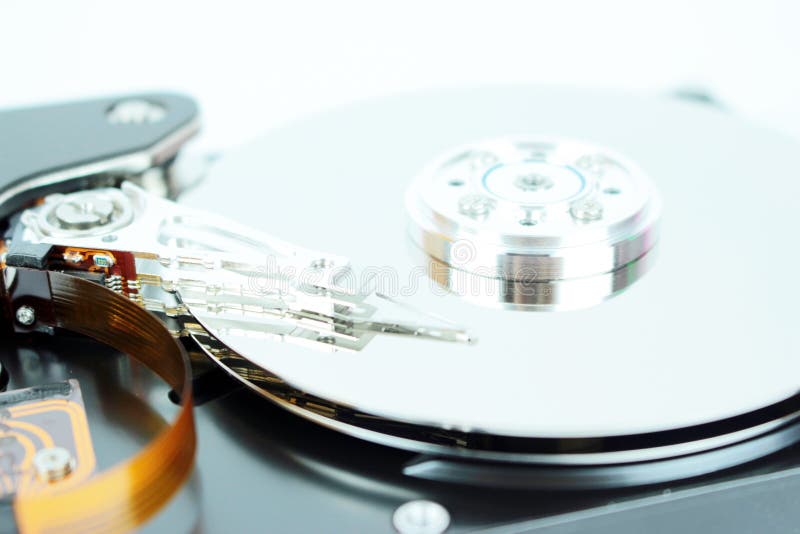 Inside of a Hard Disk of Personal Computer Stock Photo - Image of close ...