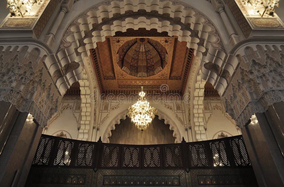 Inside of the Hassan II Mosque in Casablanca Stock Photo - Image of ...
