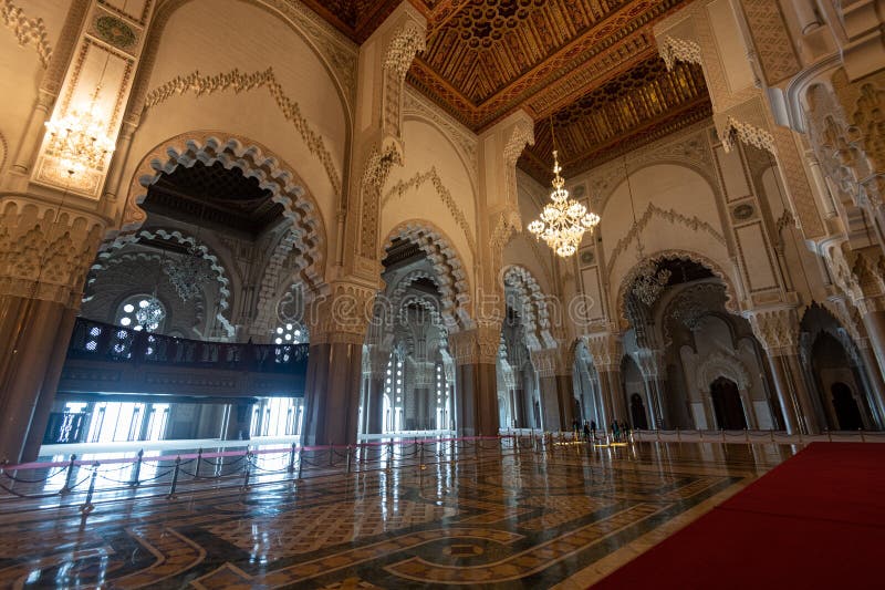 Inside Hassan II Mosque, Casablanca Morocco Stock Image - Image of ...