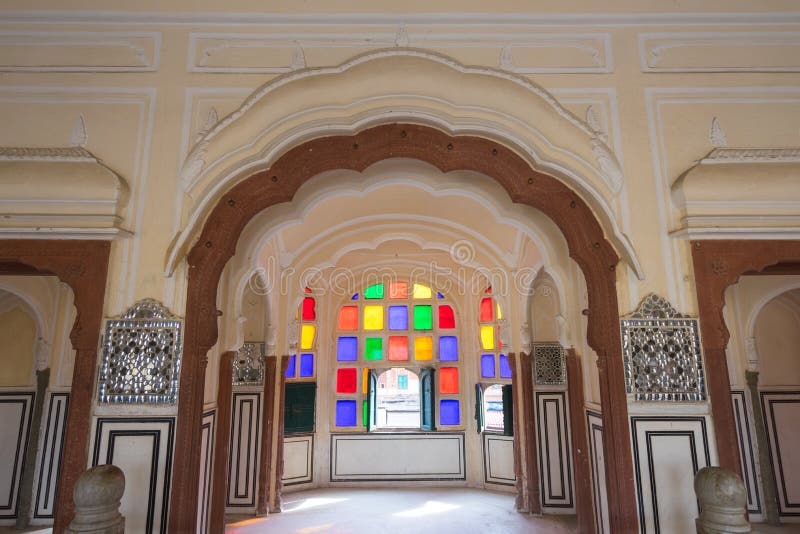 Inside of Hawa Mahal, Jaipur in a Bright Sunny Day Stock Image - Image ...