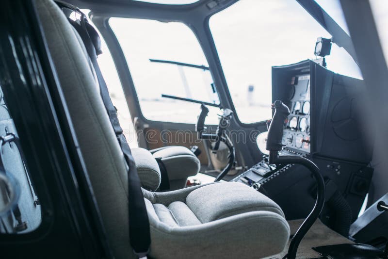 Inside Helicopter Cabin, Control Panel, Side View Stock Photo - Image ...
