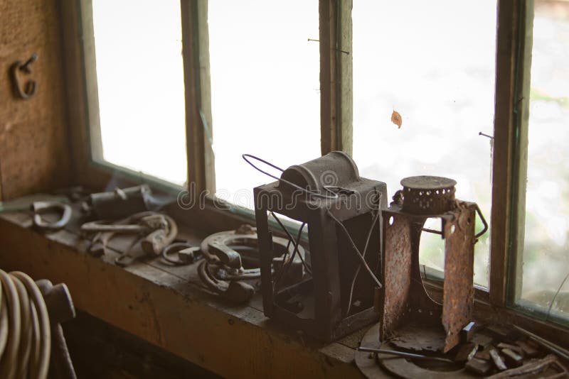 Inside of a Heritage Tool Shed Stock Image - Image of cutter, craft ...