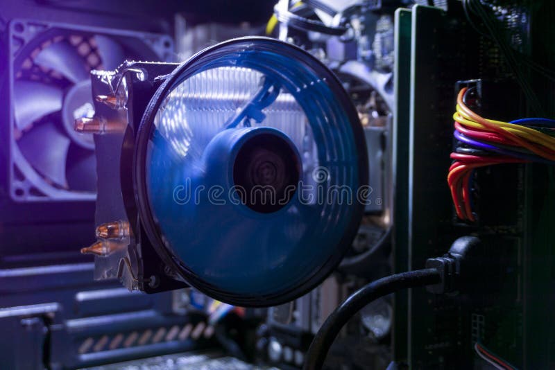Inside a High Performance Computer. Computer Circuit Board and CPU ...