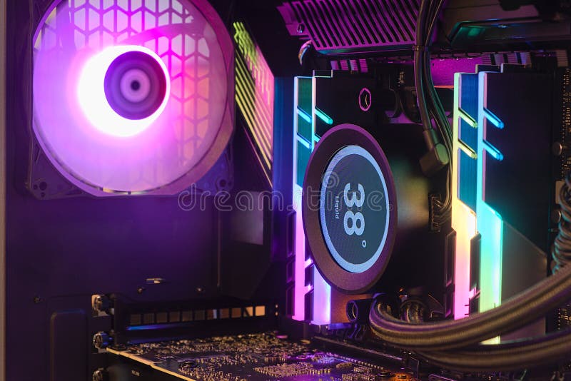 Inside High Performance Desktop and Cooling System on CPU Socket with ...