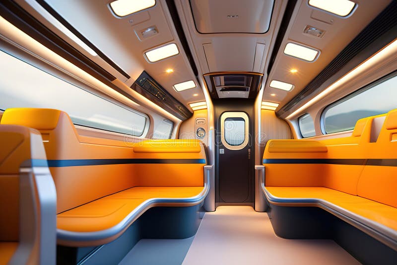 Inside a High-speed Modern Train, Interior, Ai-generated Stock ...