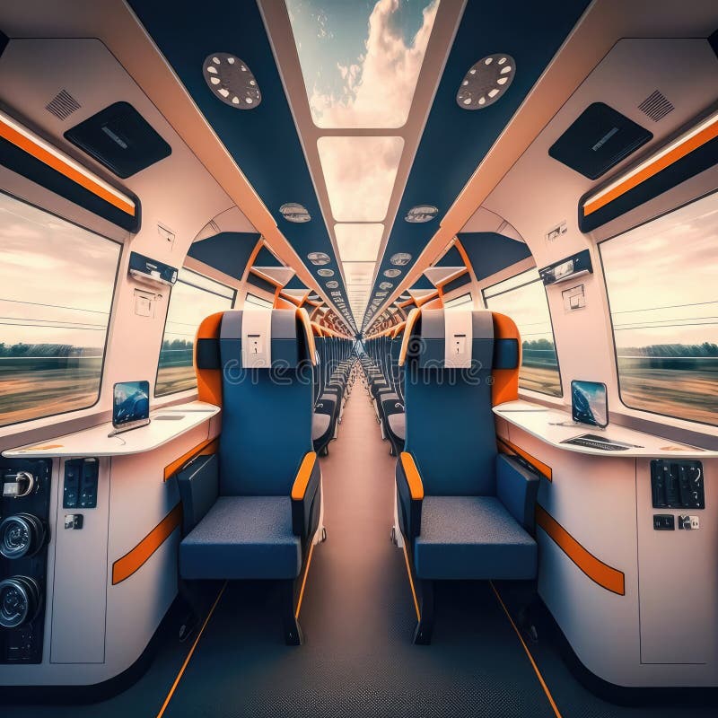 Inside the High-speed Train of the Future Stock Illustration ...