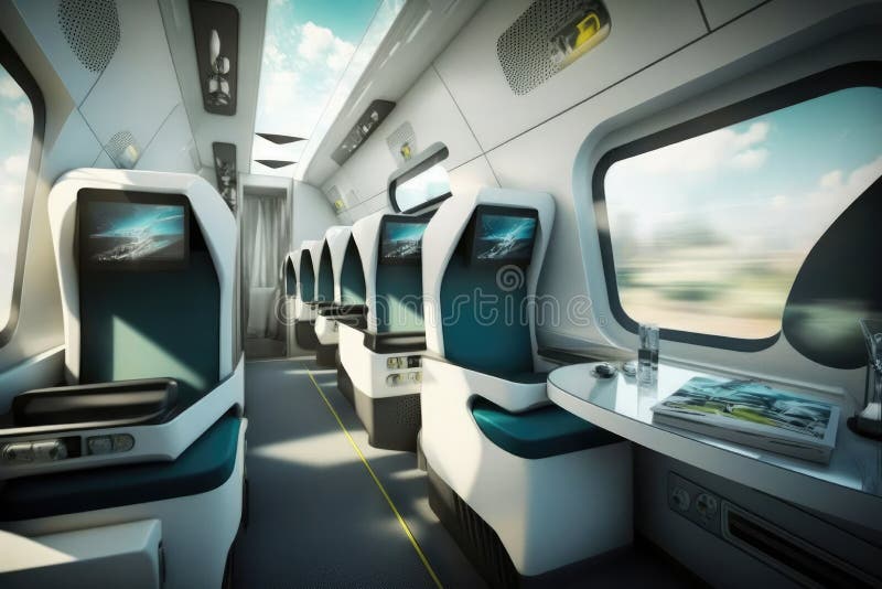 Inside the High-speed Train of the Future Stock Image - Image of window ...
