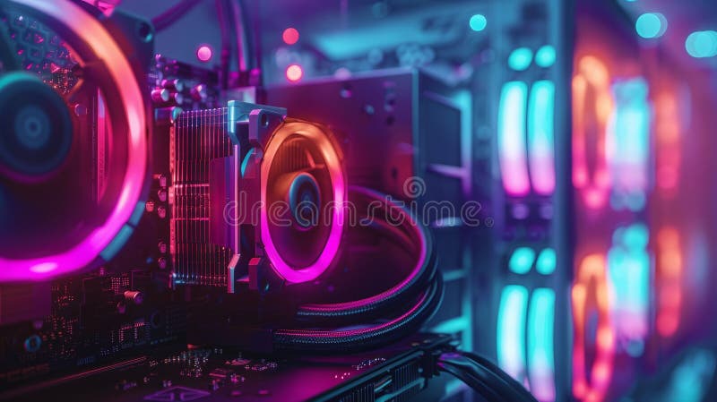 Inside of a High-tech Gaming PC Stock Photo - Image of lighting ...