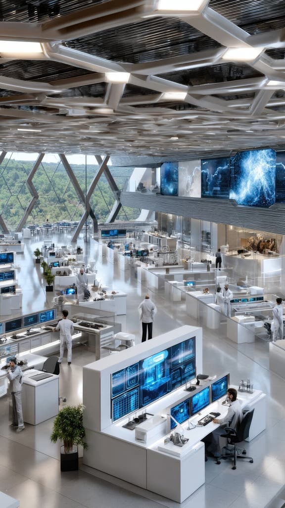 Inside a High-tech Laboratory, Crew Members Perform Experiments Amid ...