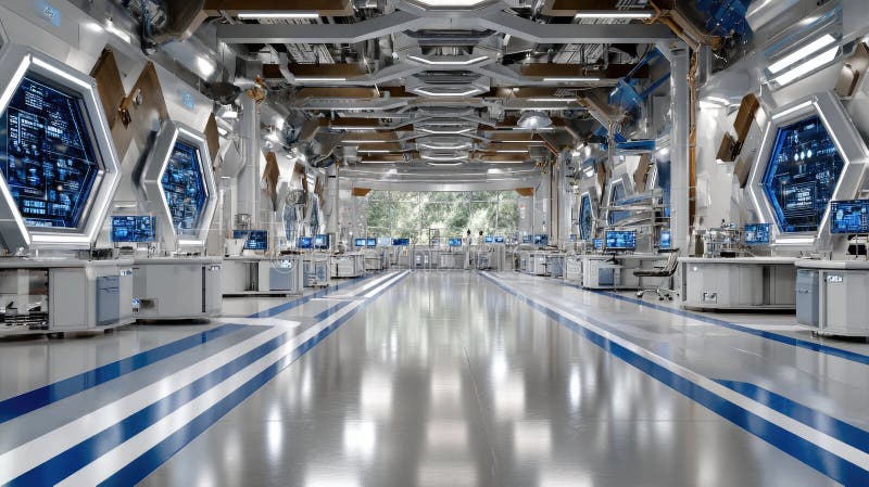 Inside a High-tech Laboratory, Crew Members Perform Experiments Amid ...