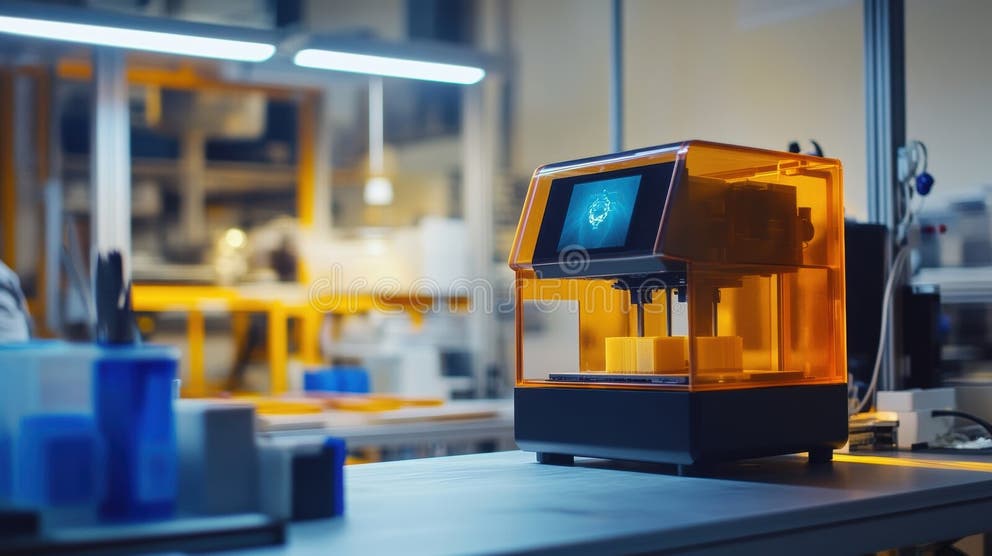 Modern 3d Printer Creating Cube Prototypes in Advanced Manufacturing ...