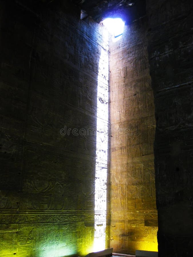 Inside Horus Temple at Edfu Stock Photo - Image of ancient, carving ...